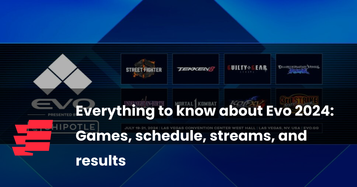 Everything to know about Evo 2024: Games, schedule, streams, and ...